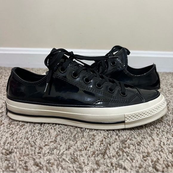 Converse | Shoes | Converse Chuck 7 Low Top Ox Black Patent Mens 5 ...